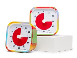 Time Timer MOD Tie Dye two timers front angle - TimeTimer